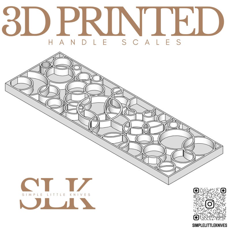 3D Printed Knife Handle Scales - STL File for 3D Printer - Concentric ...