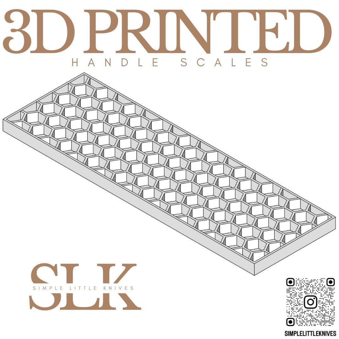 3D Printed Knife Handle Scales - STL File for 3D Printer - Hexagon ...