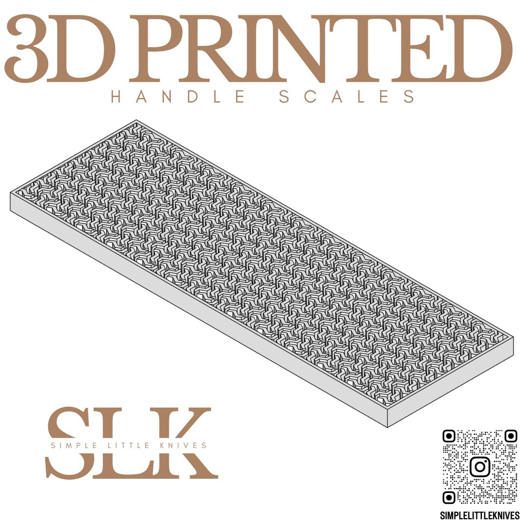 3D Printed Knife Handle Scales - STL File for 3D Printer - Geometric ...