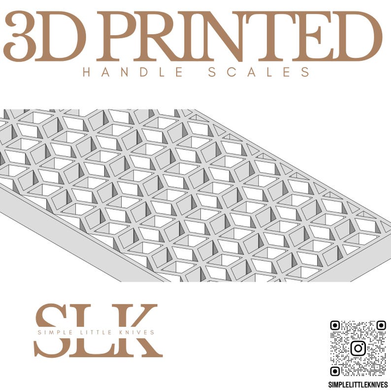3D Printed Knife Handle Scales - STL File for 3D Printer - Geometric ...