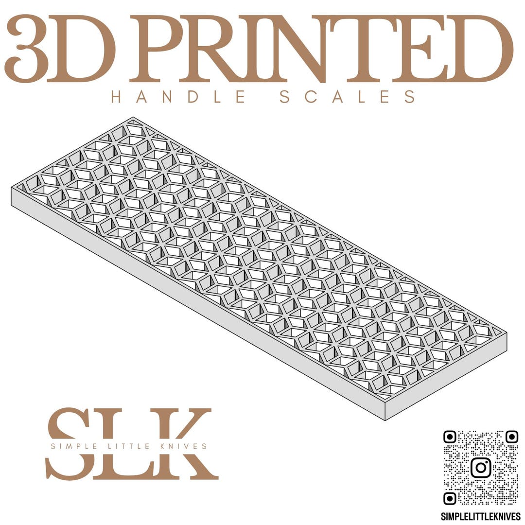3D Printed Knife Handle Scales - STL File for 3D Printer - Geometric ...