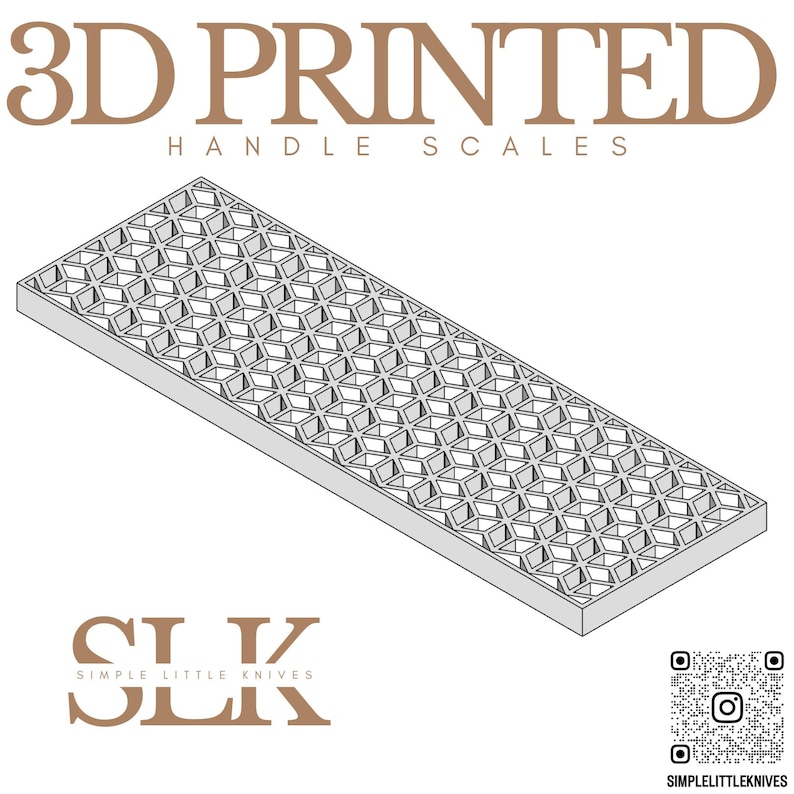 3D Printed Knife Handle Scales - STL File for 3D Printer - Geometric ...