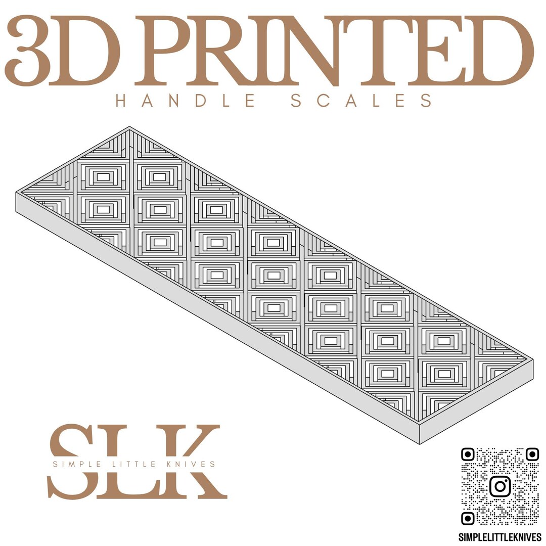 3D Printed Knife Handle Scales - STL File for 3D Printer - Geometric ...