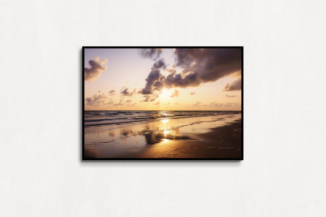 Wall Picture Print Photography Sunset in the Sea on Amrum as Poster ...