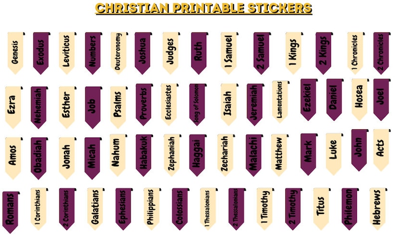 Printable Christian Stickers and Bible Tabs - Etsy