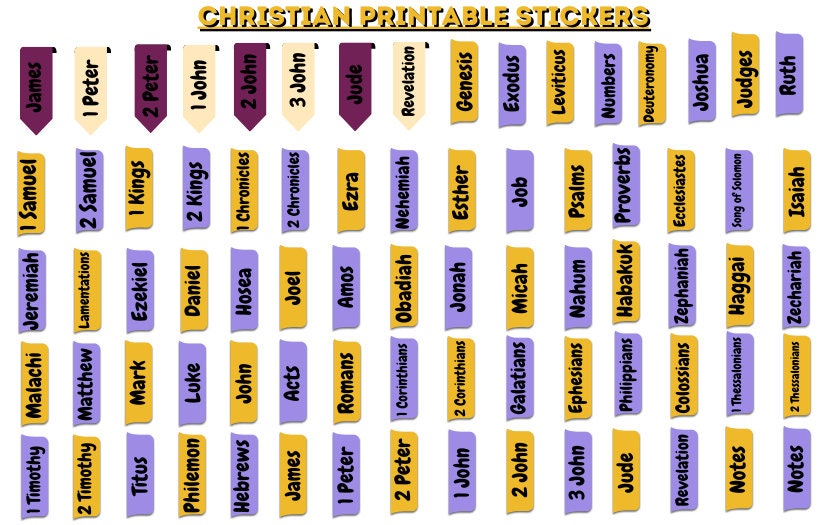 Printable Christian Stickers and Bible Tabs - Etsy