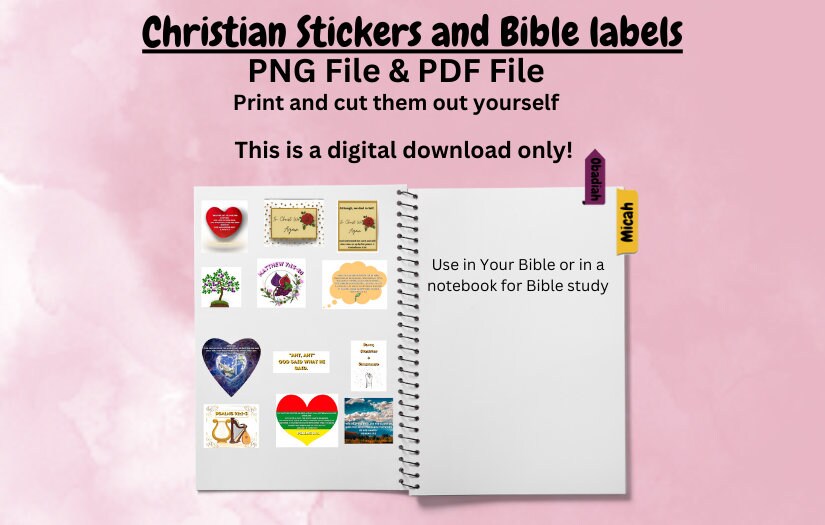 Printable Christian Stickers and Bible Tabs - Etsy