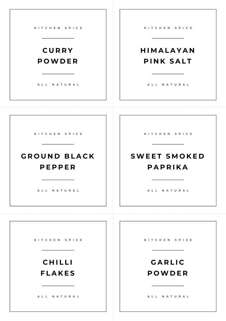 Herb and Spice Labels - Etsy
