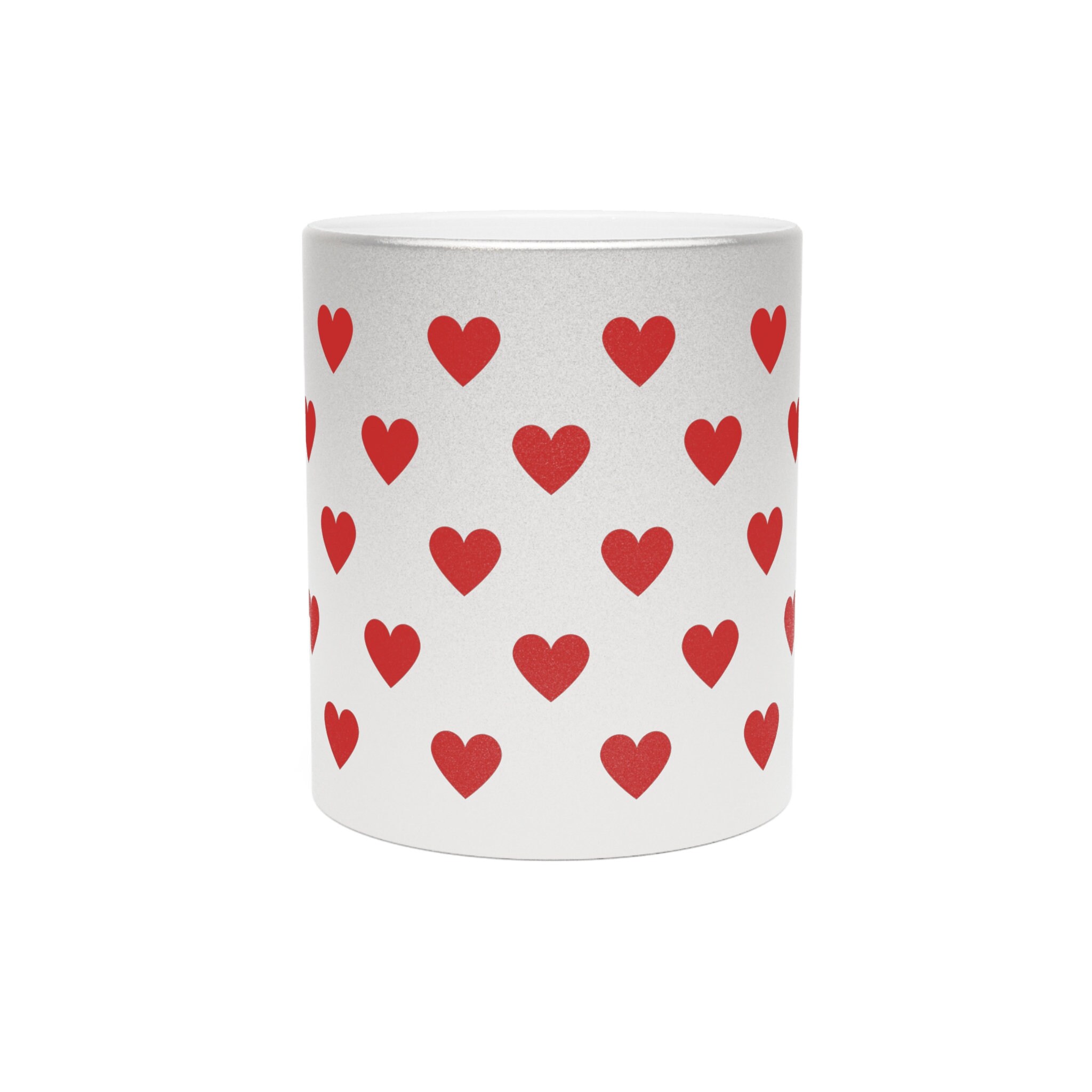 Heart Metallic Mug silvergold, Coffee Mug 11oz, Love Mug, Heart Gift ...