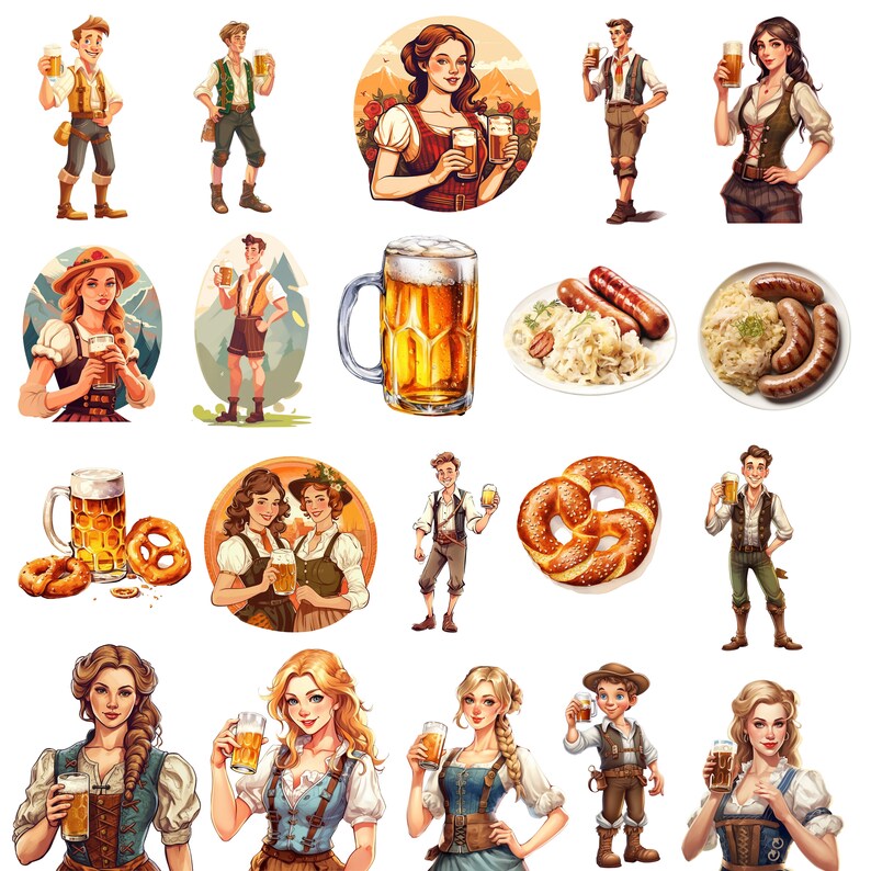 Typical German Things 31 PNG Clipart Bundle Bratwurst - Etsy