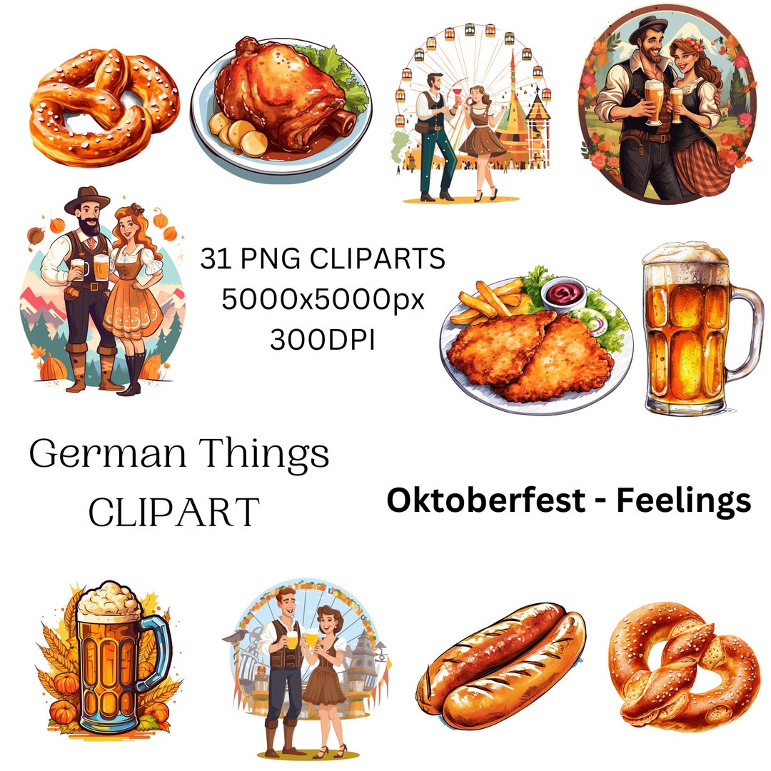 Typical German Things 31 PNG Clipart Bundle Bratwurst - Etsy