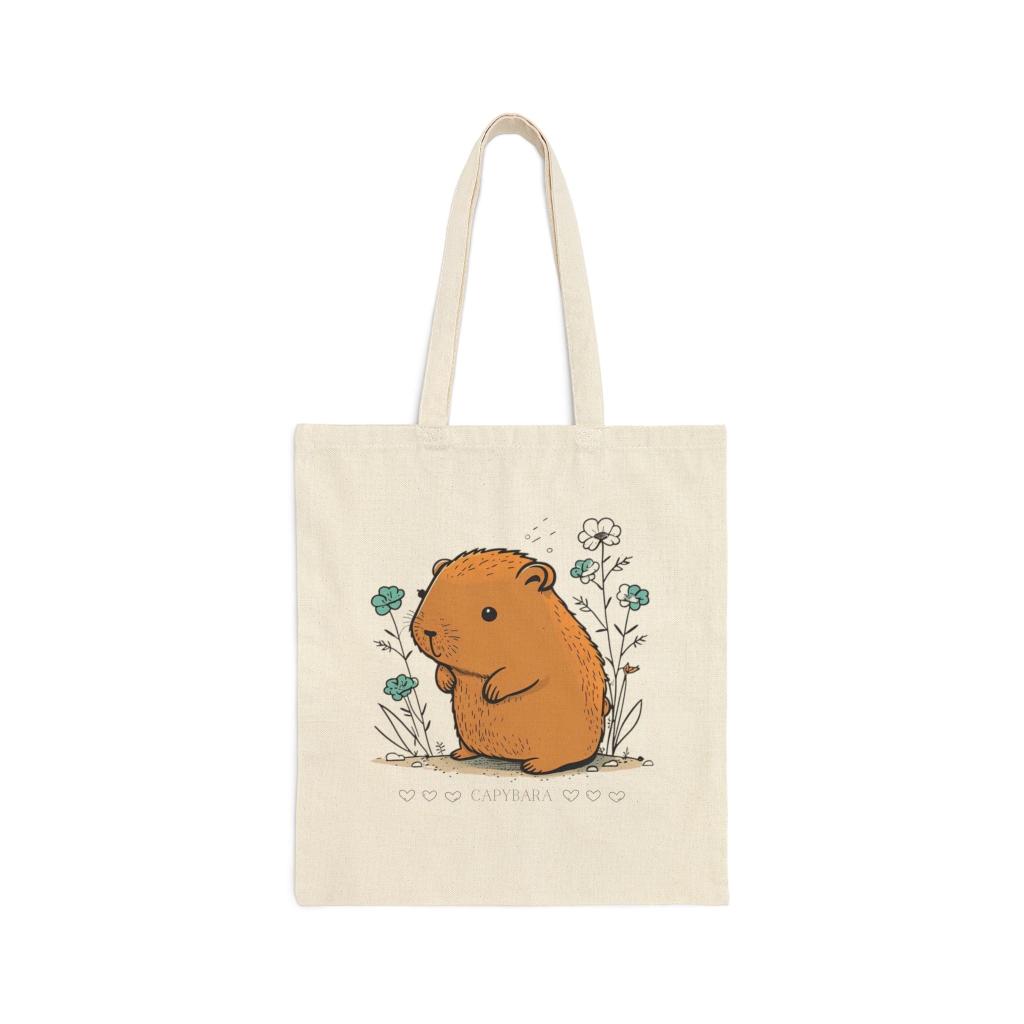 Capybara, Cute Capybara Bag, 100% Cotton Canvas Tote Bag, Capybara Tote ...
