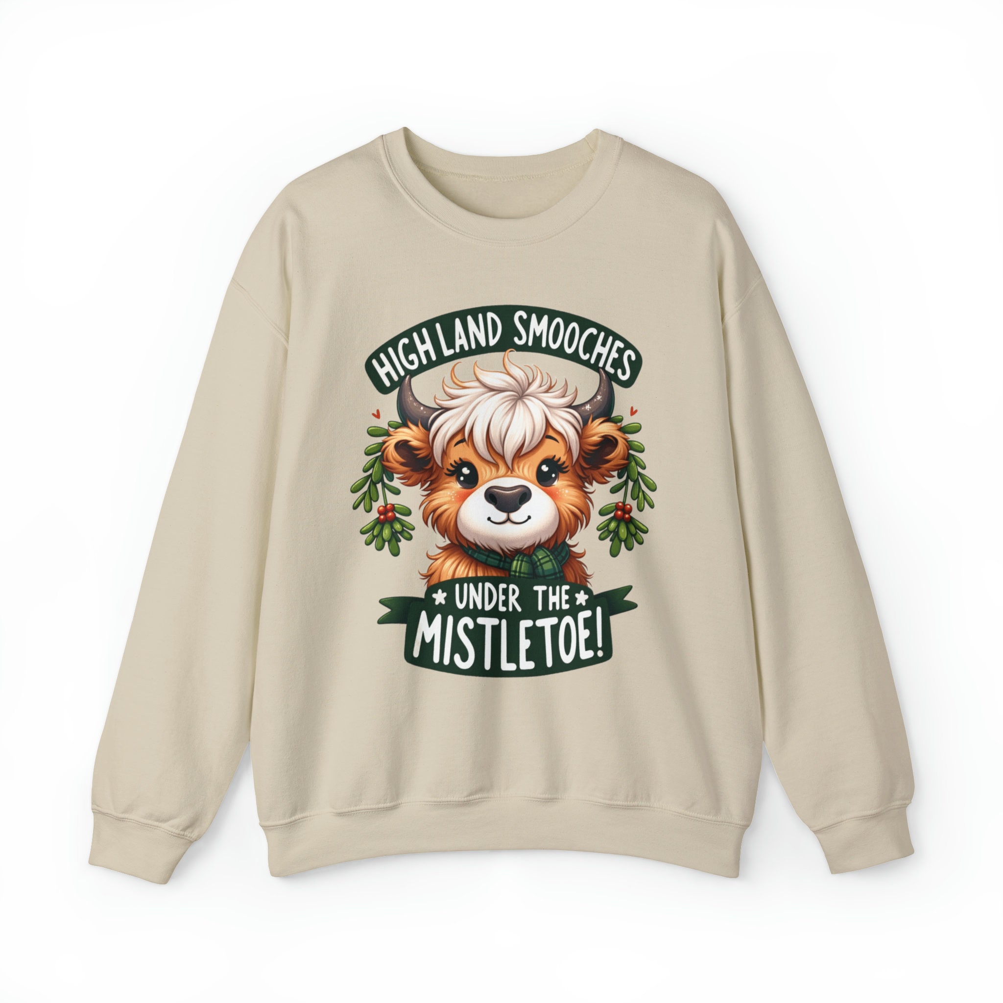 Highland Cattle Sweater, Mistletoe Kisses With Highland Cow, Merry ...