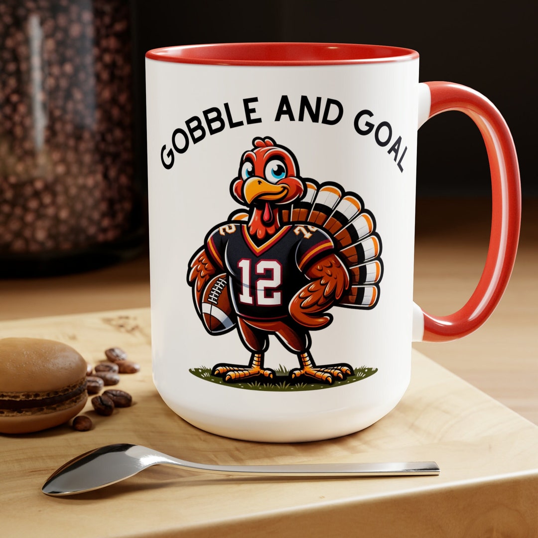 Thanksgiving Football Turkey Coffee Mug, 15oz - Etsy