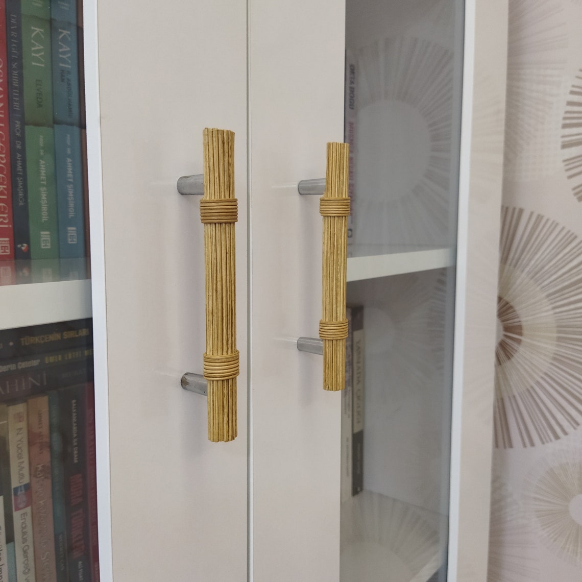 Beige Rattan Drawer Pull Rattan Knob Rustic Rattan Handle - Etsy