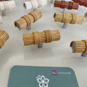 Boho Rattan Knobs, Bamboo Wicker Drawer Pulls for Drawers, Natural ...