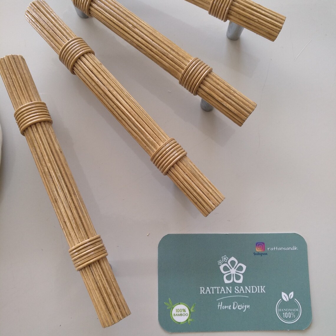 Beige Rattan Drawer Pull Rattan Knob Rustic Rattan Handle - Etsy