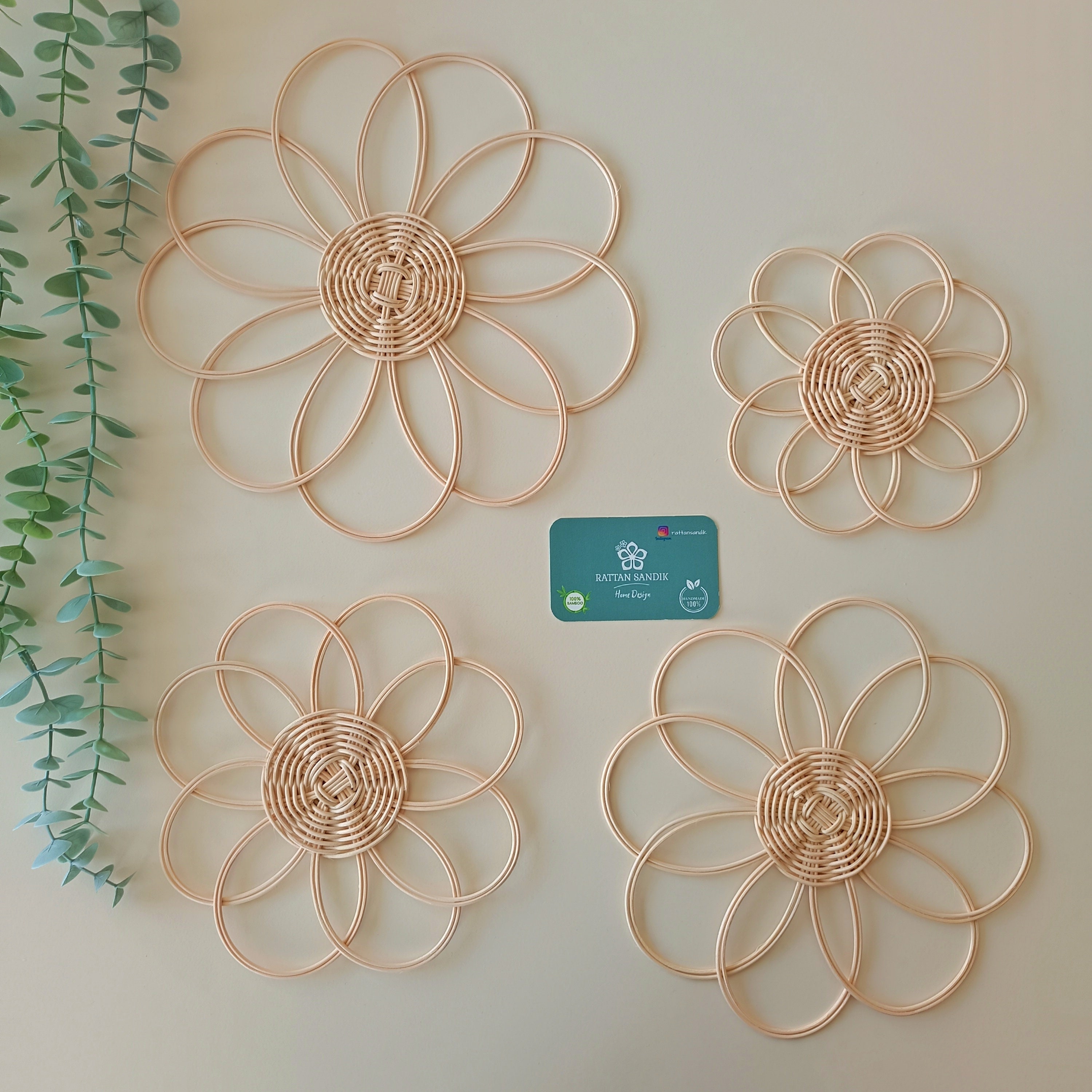 Boho Wall Hangings Rattan Wall Flower Handmade Rattan Decor - Etsy