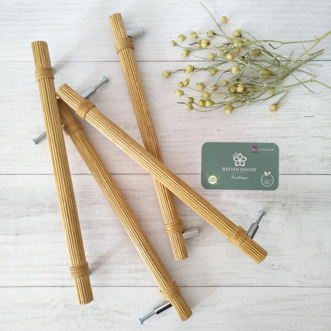 Beige Rattan Drawer Pull Rattan Knob Rustic Rattan Handle - Etsy