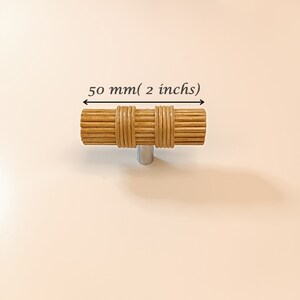 Boho Rattan Knobs, Bamboo Wicker Drawer Pulls for Drawers, Natural ...