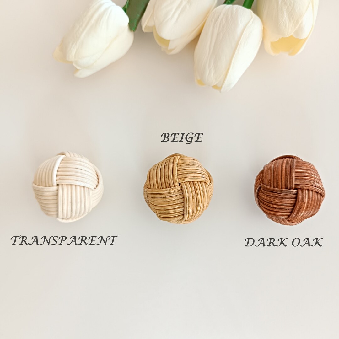 Wicker Bamboo Rattan Handle, Drawer Knob, Dresser Handle, Colorful ...