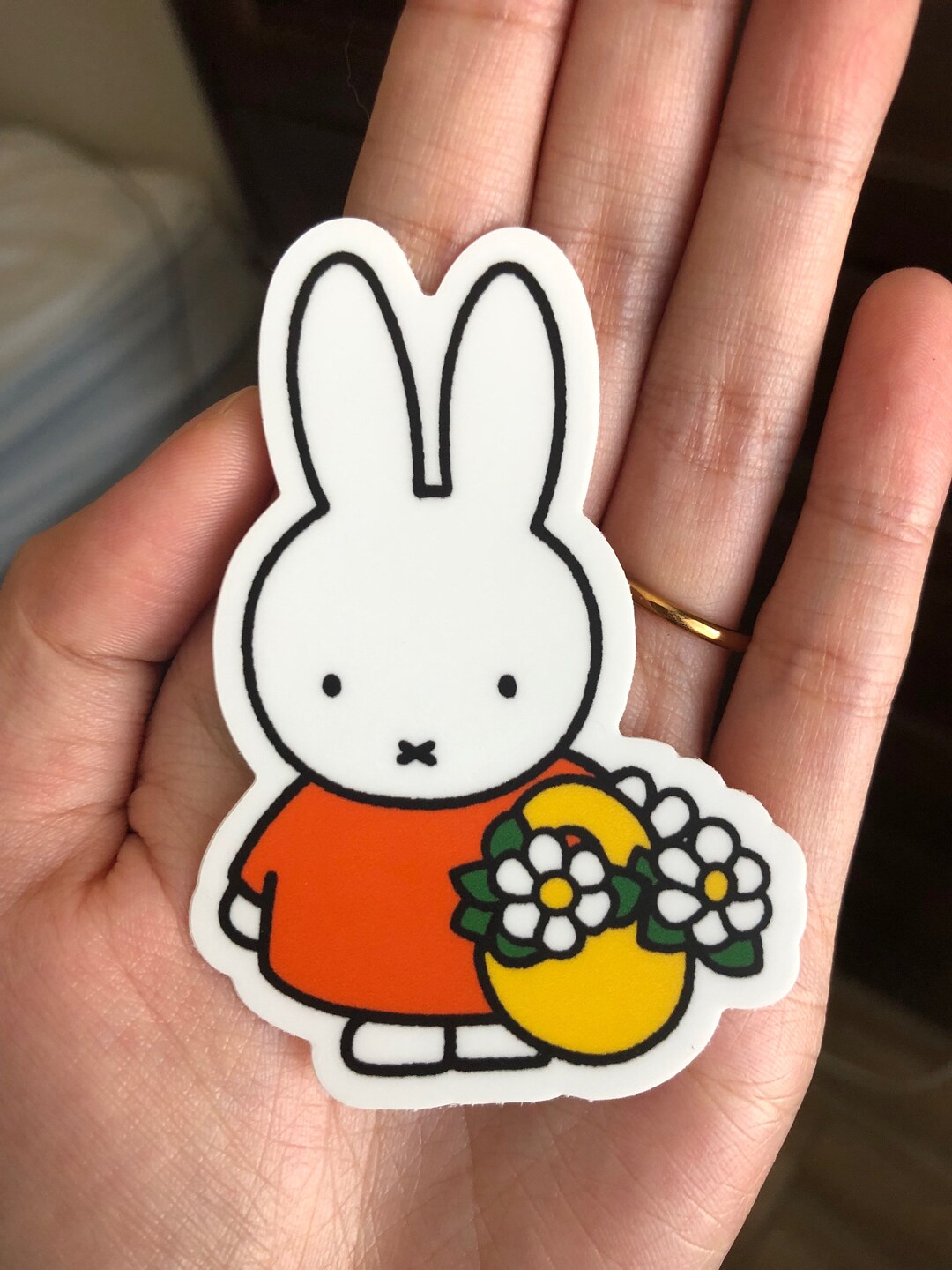 Miffy Vinyl Waterproof Sticker Flower Basket - Etsy