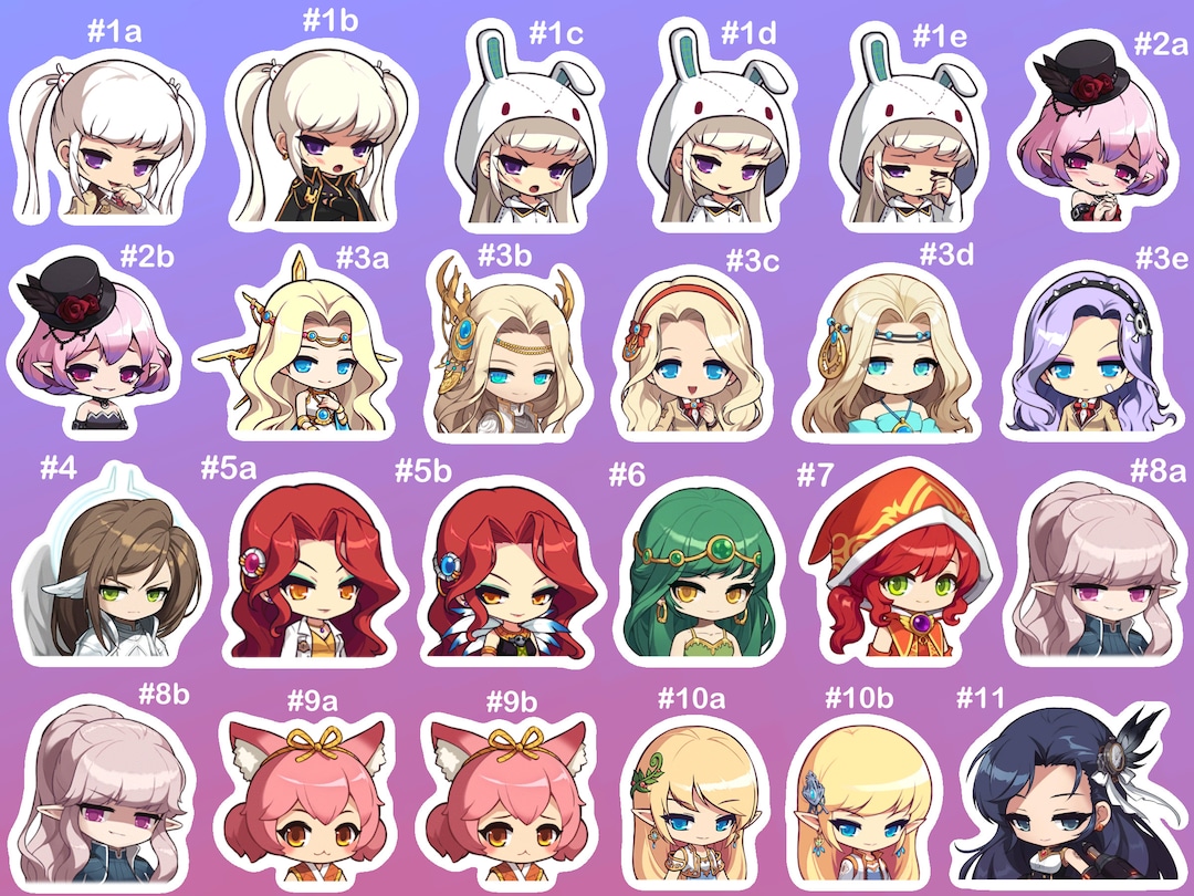 Maplestory Waterproof Vinyl Female Character 3 Inch Peeker Stickers - Etsy