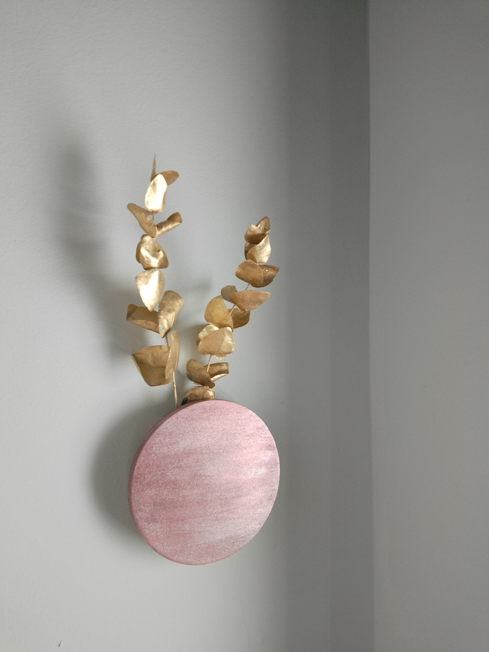 Wooden Mid-century Modern Decor, Circle Hanging Vase Dry Flower Pocket ...