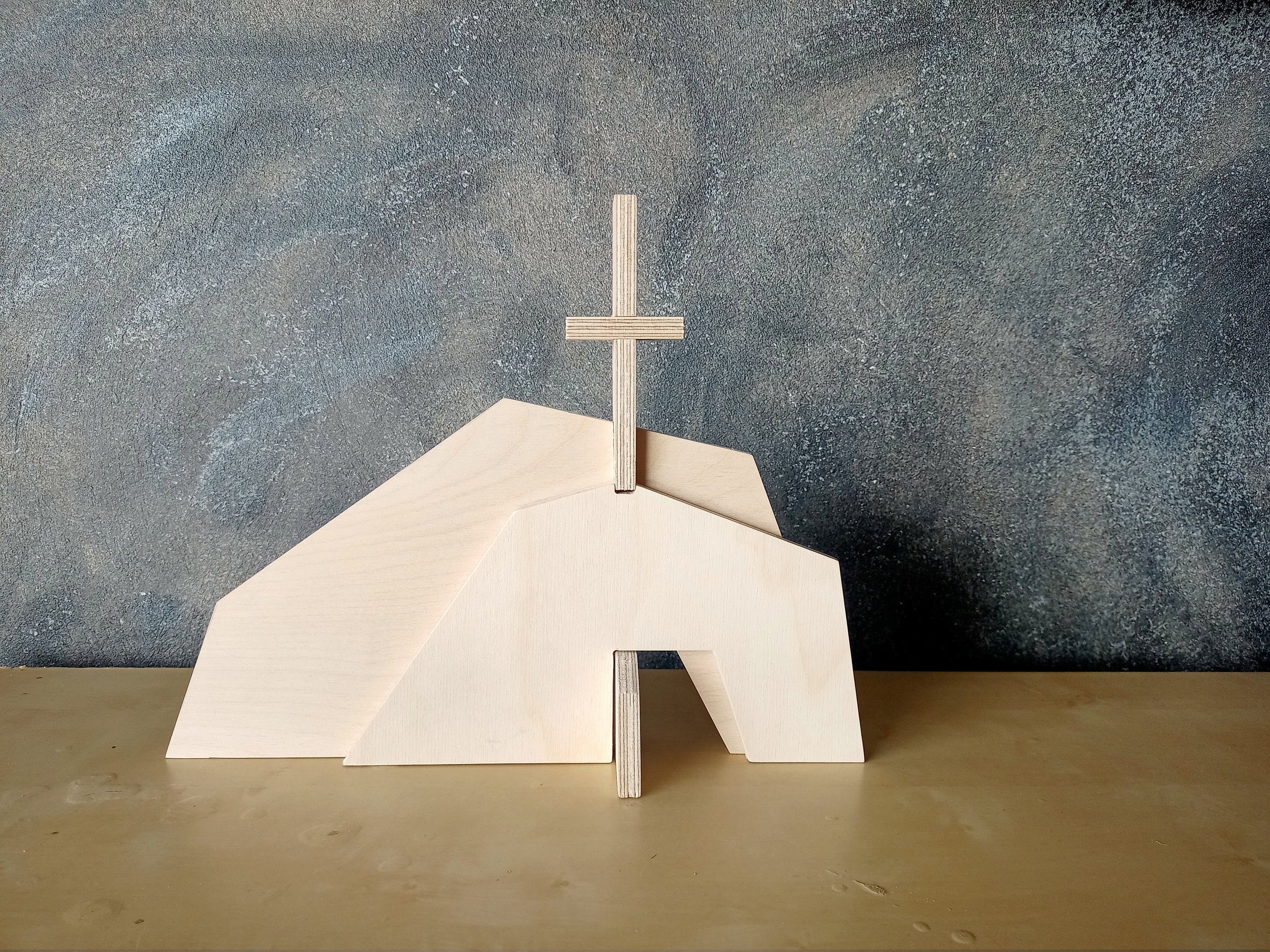 Contemporary Resurrection Scene, Empty Tomb Scene Wooden Art Piece ...