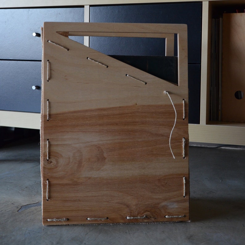 Mid Century Modern Book Holder Wooden Magazine Organizer Minimal File ...