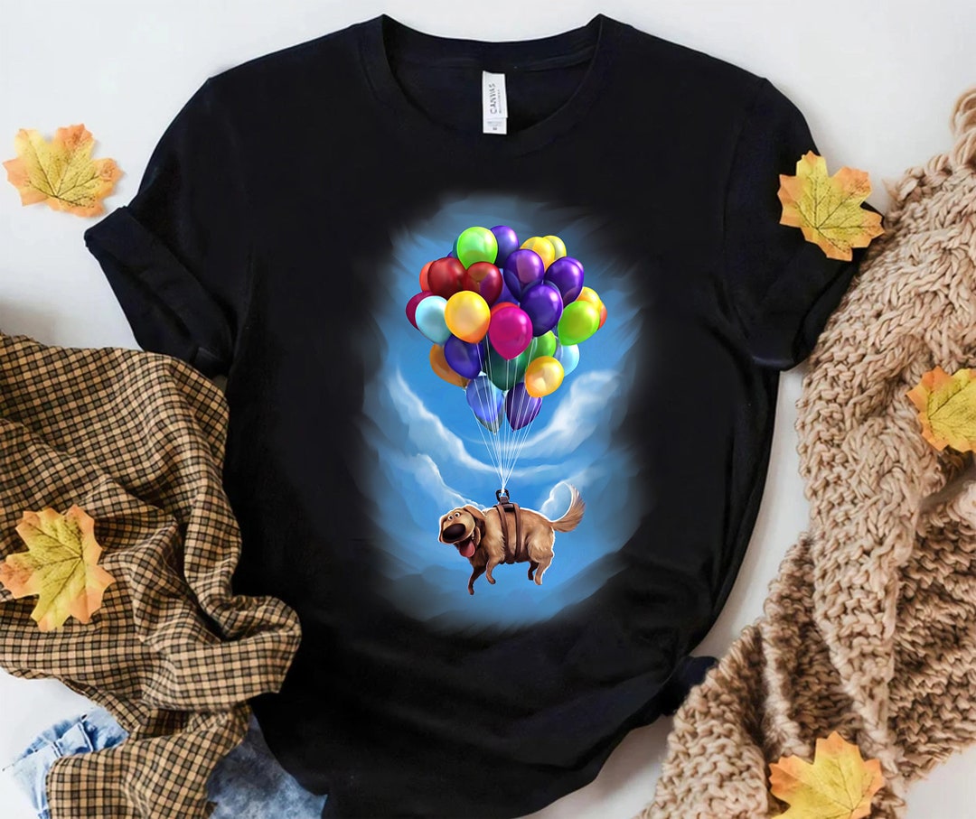Disney Pixar up Dug Balloon Floating Graphic T-shirt, up Movie Shirt ...