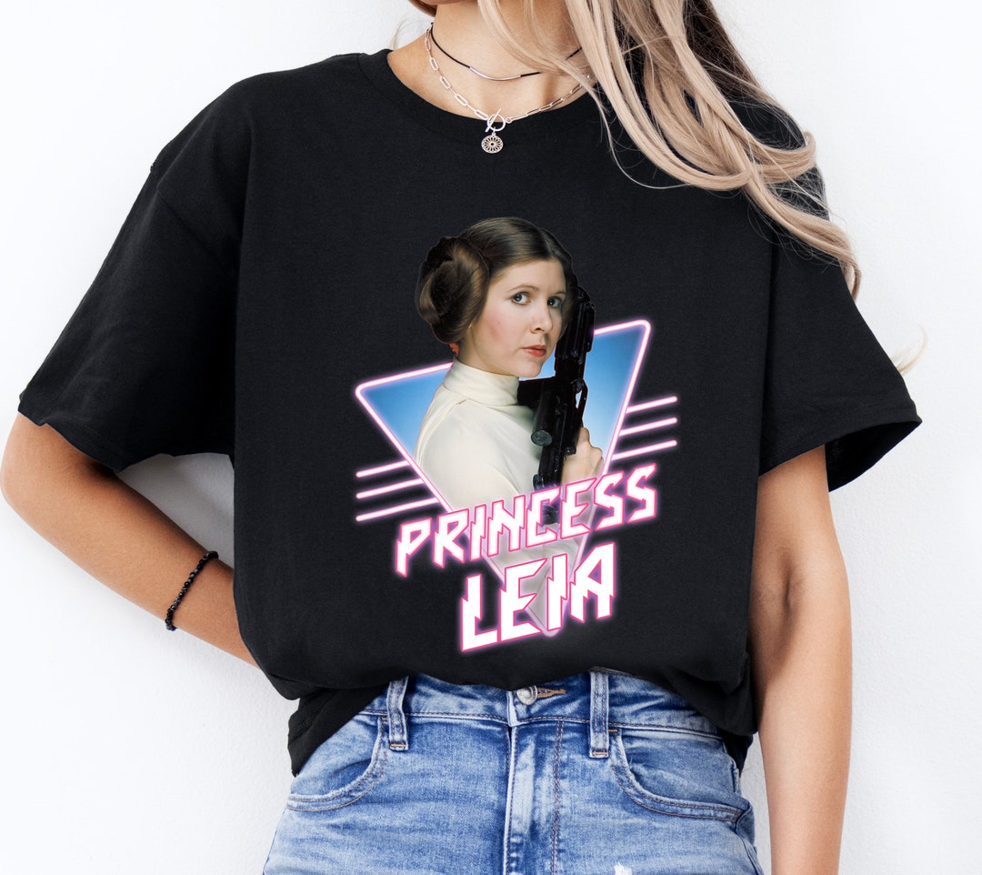 Star Wars Princess Leia Retro 80s Grid Badge Graphic T-shirt, Disney's ...