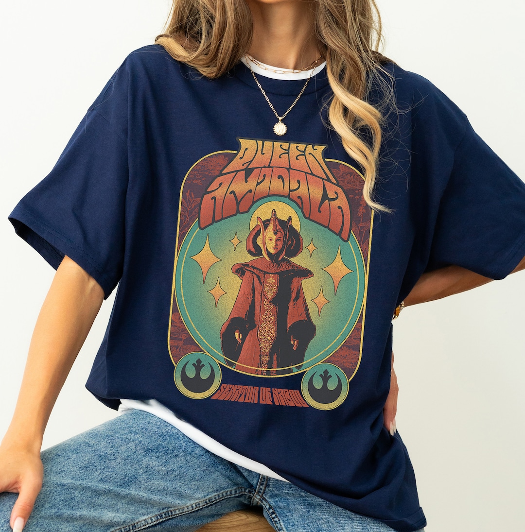 Star Wars Queen Amidala Retro Seventies Poster T-shirt, Star Wars Fan ...