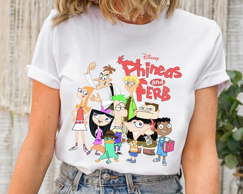 Disney Phineas and Ferb Characters T-shirt Cute Disney - Etsy