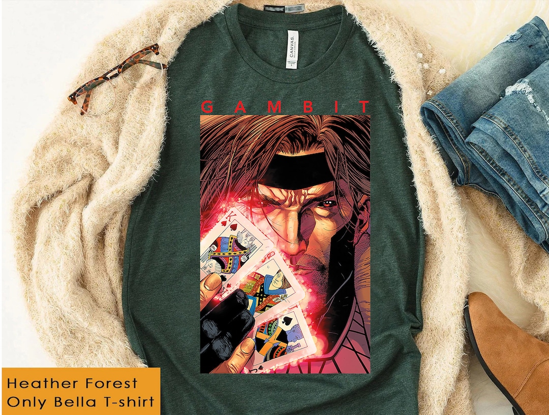Marvel X-men Gambit Glowing Cards Graphic T-shirt Marvel - Etsy
