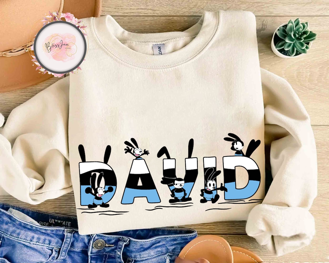 Custom Name Oswald Lucky Rabbit Character Name Shirt, Custom Girl Boy ...