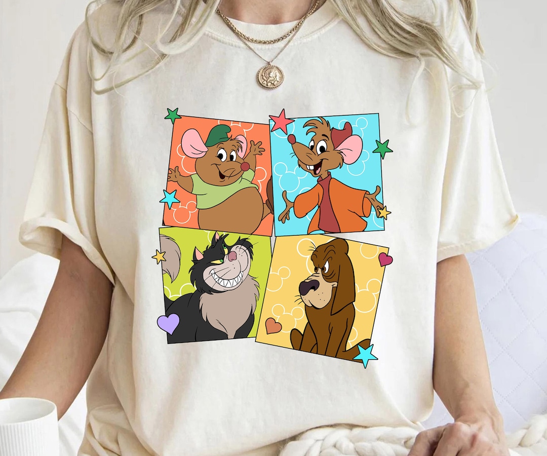 Disney Cinderella Gus, Jaq, Lucifer, Bruno Group Portrait Shirt ...