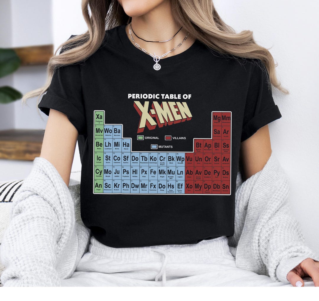 Marvel Periodic Table of X-men Elements Colorful T-shirt, X-men Shirt ...