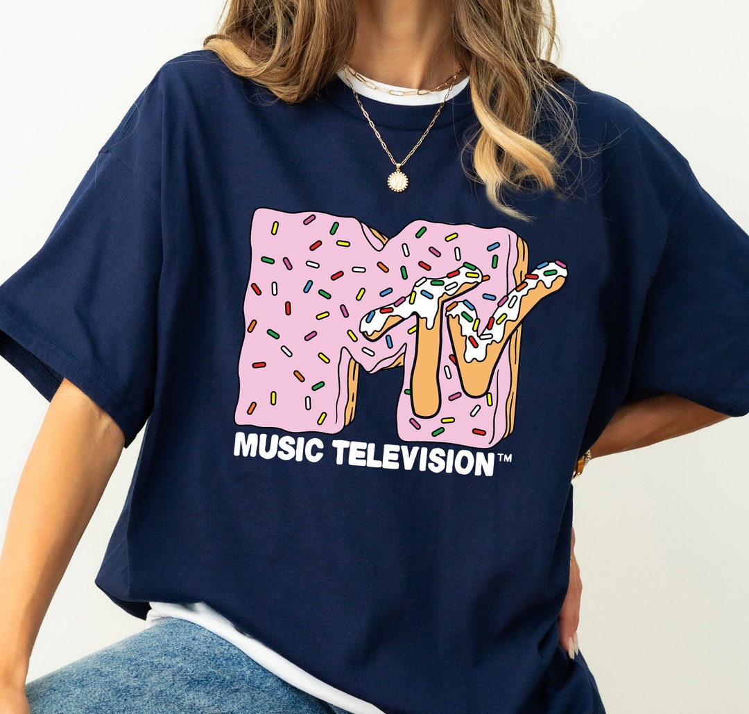 MTV Pink Frosting Doughnut Logo Shirt, MTV Logo Shirt, MTV Shirt ...