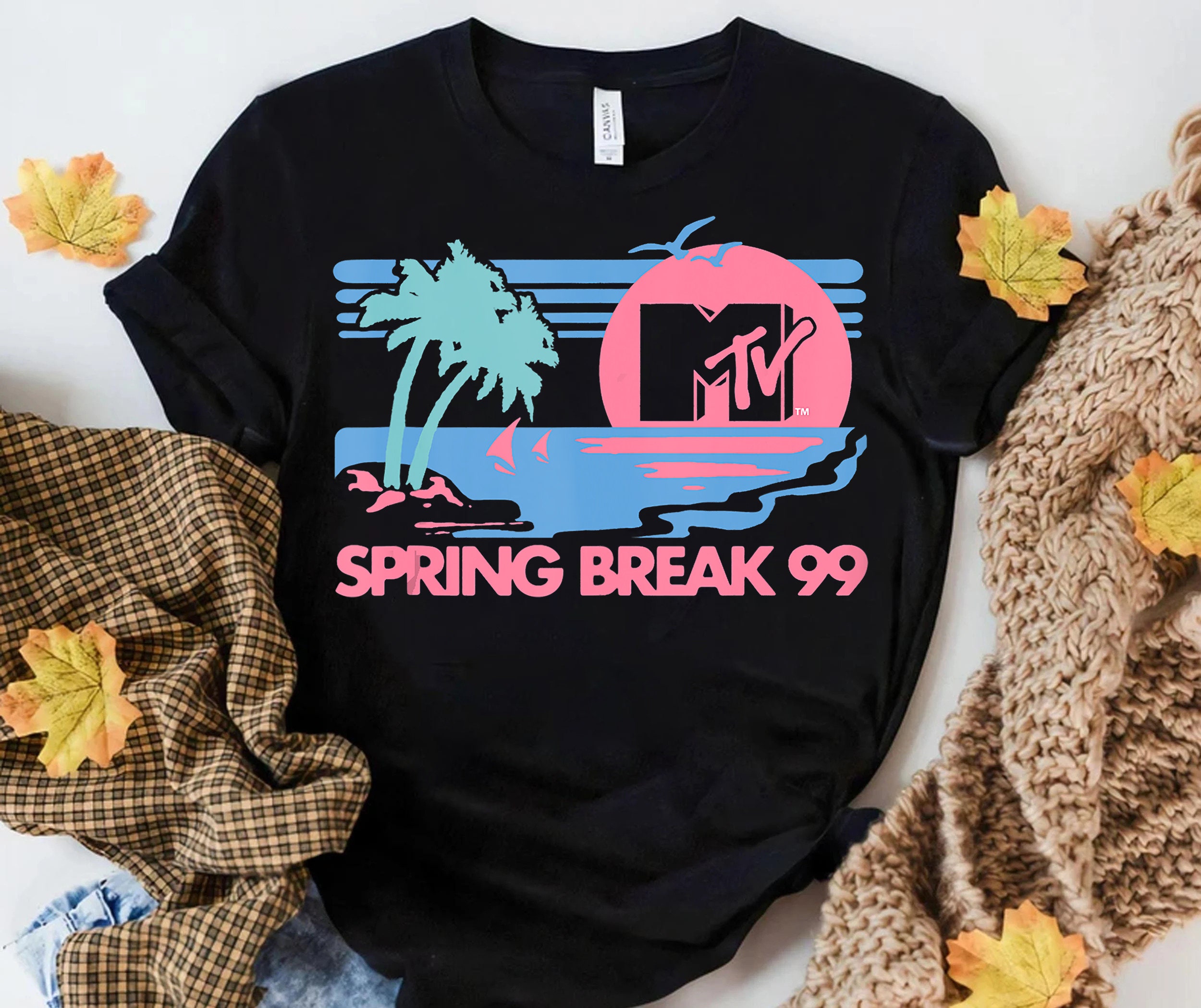 MTV Pastel Colors Beach Spring Break Logo Shirt MTV Logo - Etsy