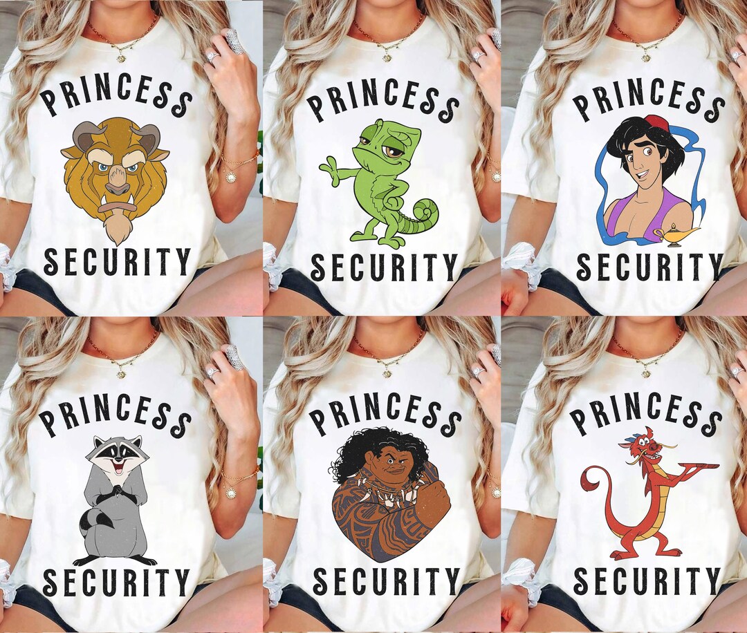 Disney All Characters Princess Security T-shirt, Disney Olaf Maui Beast ...