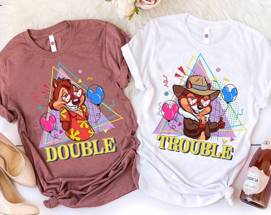 Retro 90s Disney Chip N Dale Double Trouble Shirt, Cute Couples ...