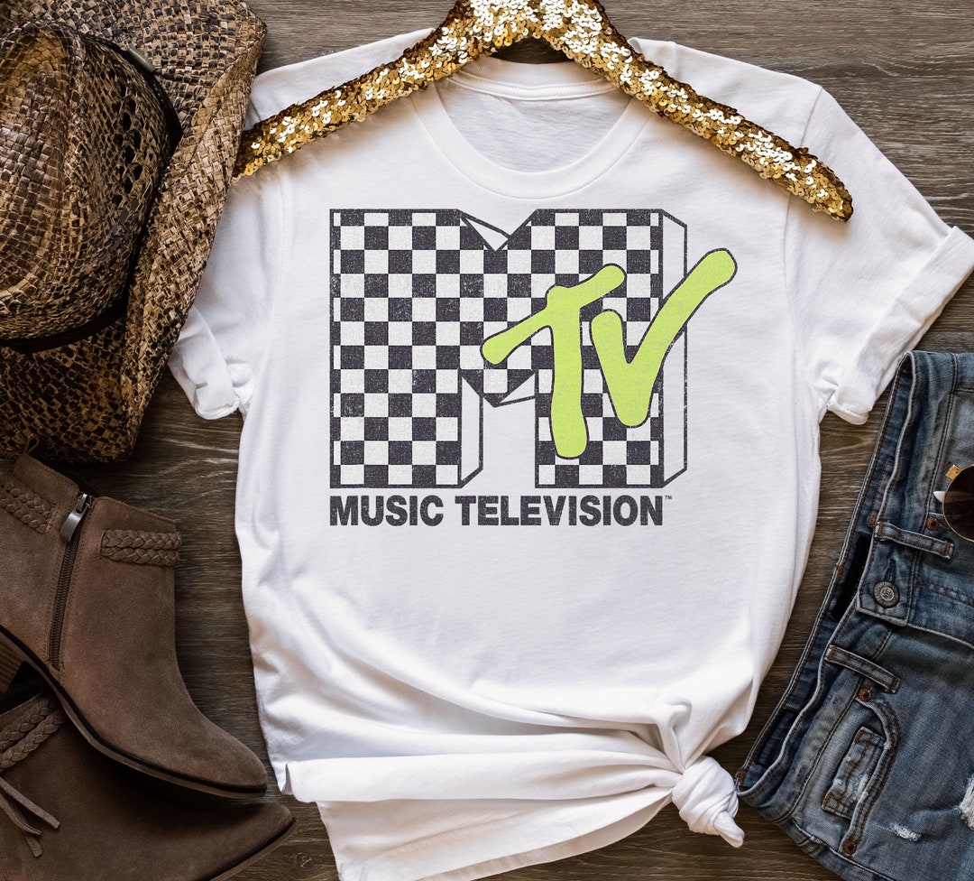 MTV Music Television Checkerboard Logo Fill T-shirt, MTV Logo Shirt ...