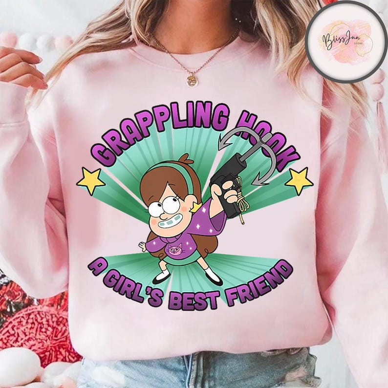 Disney Gravity Falls Mabel Pines Grappling Hook Logo Shirt, Family ...