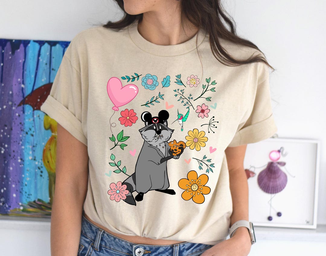 Disney Pocahontas Meeko and Flit Shirt, Disney Floral Meeko and Flit ...