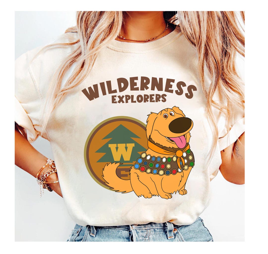 Disney Pixar up Funny Dug Dog Costume Russell Wilderness Explorer Shirt ...