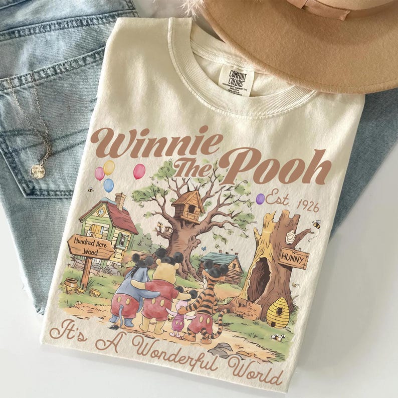 Retro Winnie the Pooh Comfort Color Shirt, Disney Pooh and Friends It's ...