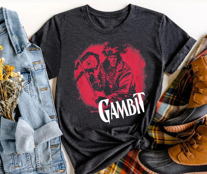 Marvel X-men Gambit Circle Splatter Graphic T-shirt, Gambit Shirt ...