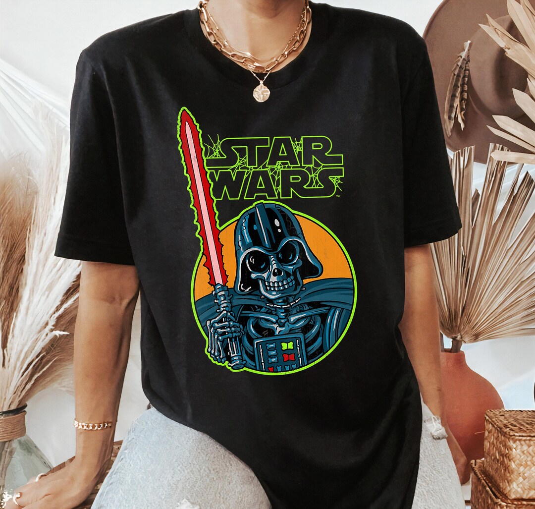 Star Wars Halloween Darth Vader Skeleton Halloween Portrait T-shirt ...
