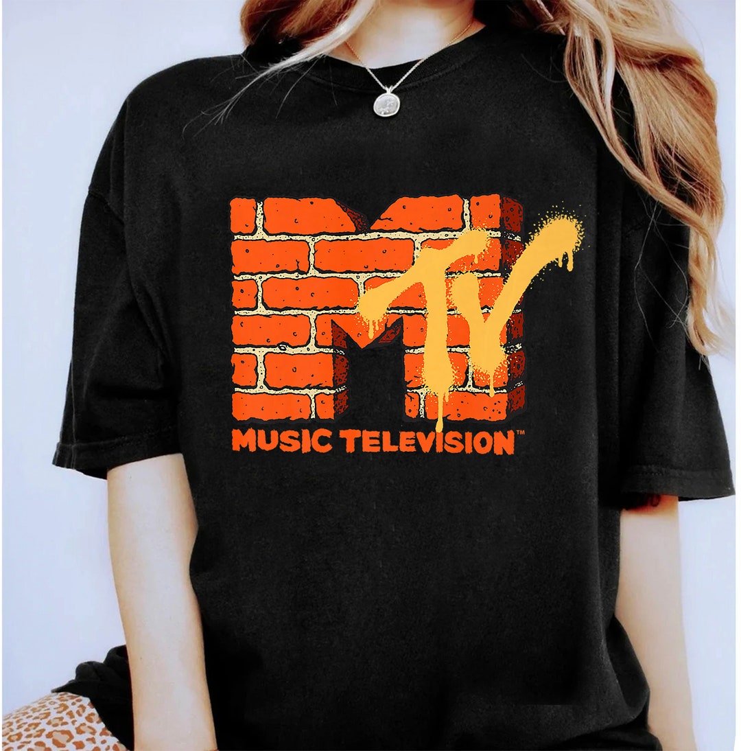 MTV Yellow and Orange Brick Graphic T-shirt, MTV Logo Shirt, Matching ...